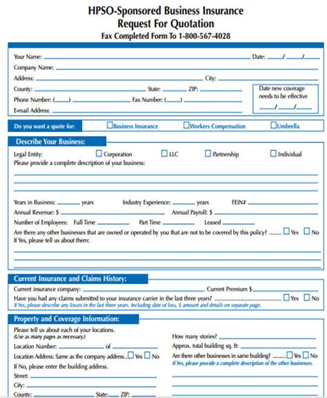 Application Forms For Insurance Claim