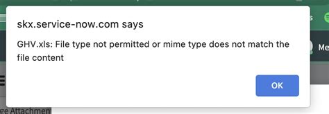 Solved Error File Type Not Permitted Or Mime Type Does N Servicenow Community