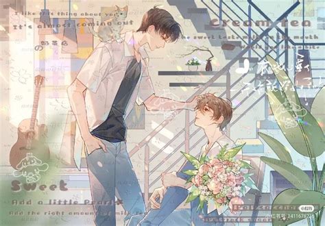 Two People Standing Next To Each Other With Flowers