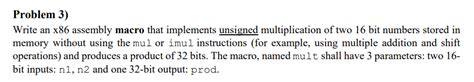 Solved Problem 3 Write An X86 Assembly Macro That