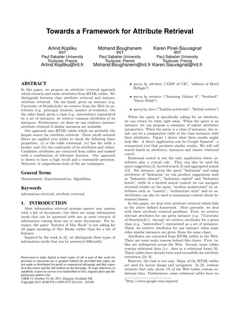 pdf towards a framework for attribute retrieval