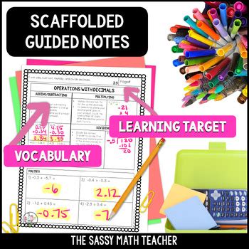 Decimal Operations Notes By The Sassy Math Teacher TpT