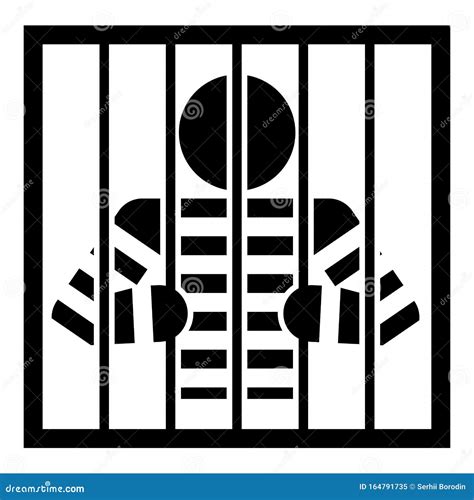 Prisoner Behind Bars Holds Rods With His Hands Angry Man Watch Through Lattice In Jail