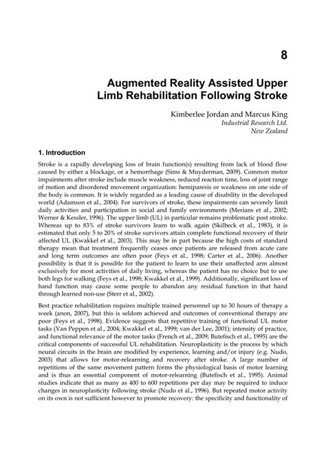 Pdf Augmented Reality Assisted Upper Limb Rehabilitation Following Stroke