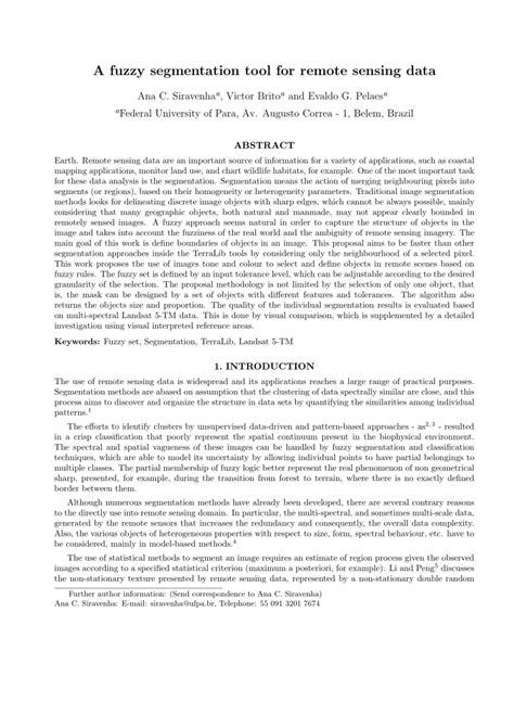 pdf a fuzzy segmentation tool for remote sensing data