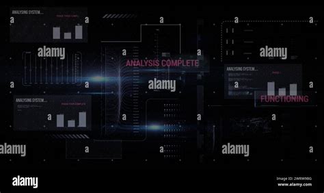 Image Of Multiple Texts Lens Flares Bar Graphs And Dots Forming