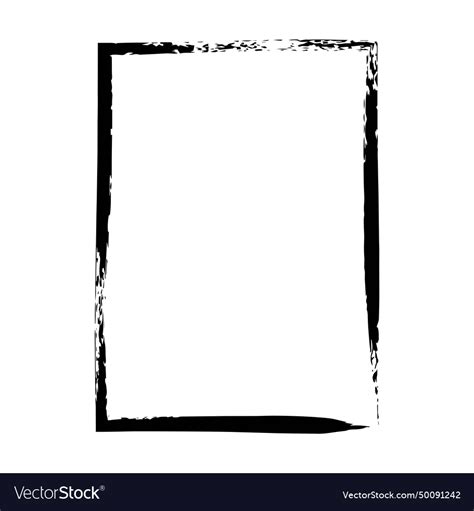 Frame Border Grunge Shape Icon Vertical Rectangle Vector Image