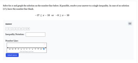 solved solve for x and graph the solution on the number line