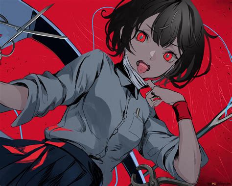 Red Eyes Girl 8k Wallpaper Download