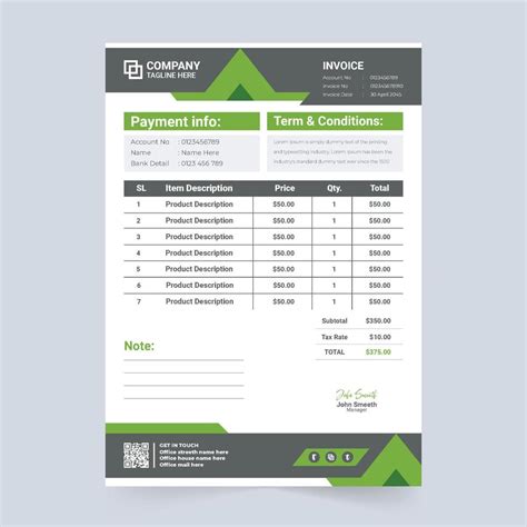 Minimal Business Invoice And Cash Receipt Design With Abstract Shapes