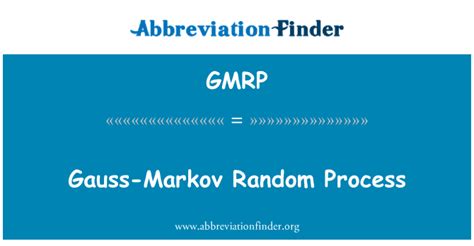 gmrp 정의 가우스 마르코프 랜덤 프로세스 gauss markov random process