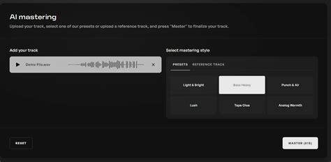 Ai 마스터링 소프트웨어 전문 사운드 품질을 위한 Ai 마스터링 소프트웨어
