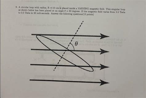 solved 9 a circular loop with radius r 10 cm is placed