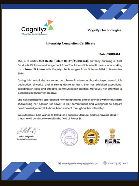 Internship Powerbi Cognifyztechnologies Dataanalytics Professionalgrowth Upskilling