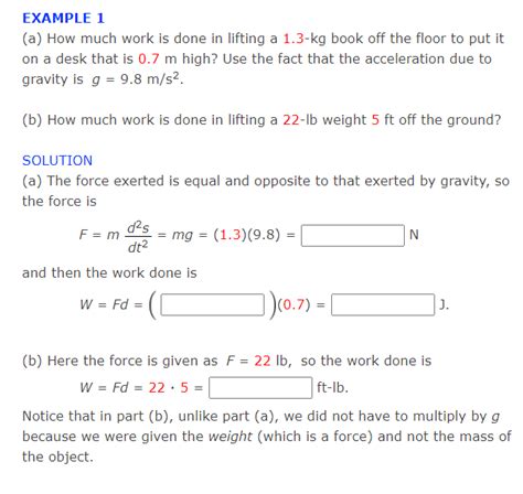 Solved EXAMPLE A How Much Work Is Done In Lifting A Chegg Com