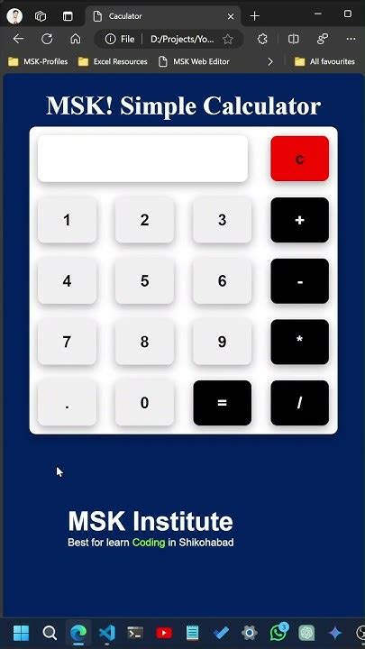 15 calculator html css javascript mskwebproject 15