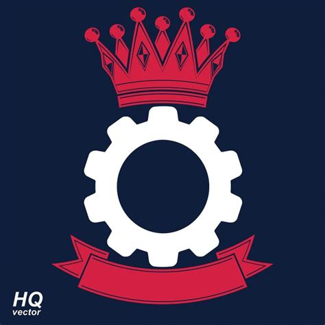 Premium Vector Vector Industrial Design Element Cog Wheel With A Coronet And Curvy Ribbon Premium Vector Vector Industrial Design Element Cog Wheel With A Coronet And Curvy Ribbon