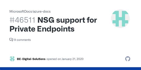 Nsg Support For Private Endpoints · Issue 46511 · Microsoftdocsazure Docs · Github