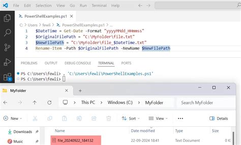 how to add date to filename using powershell