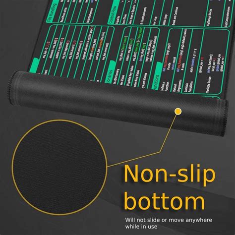 Python Cheat Sheet Desk Mat For Software Engineers Hackers And Programmers Quick Key Large