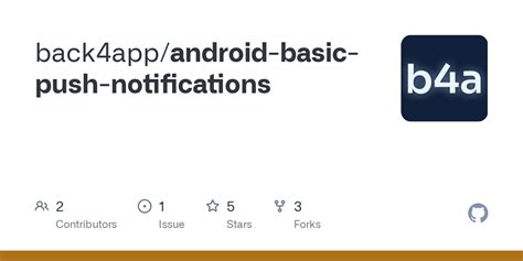 github back4app android basic push notifications