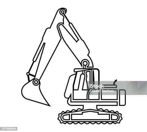 건설 프로젝트를 위한 굴삭기 기계장치의 개요 건설 기계류에 대한 스톡 벡터 아트 및 기타 이미지 건설 기계류 건설 산업 건설 장비 Istock