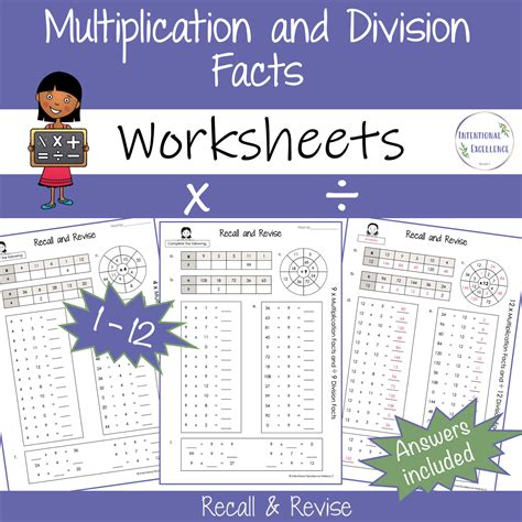 Basic Multiplication Division Number Facts Recall And Revise Times