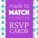 RSVP Cards Matching RSVP Card Matching Party Coordinates Etsy
