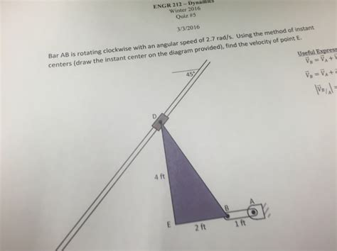 Solved Bar Ab Is Rotating Clockwise With An Angular Speed Of