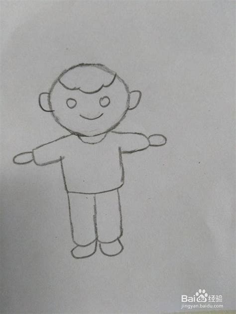 男孩卡通简笔画人体图 简笔画图片大全 普车都