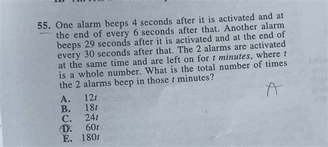 [solved] 55 One Alarm Beeps 4 Seconds After It Is Activated And At The End Course Hero