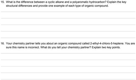 Solved What Is The Difference Between A Cyclic Alkane And A