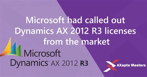 Microsoft Had Called Out Dynamics Ax 2012 R3 Licenses From The Market