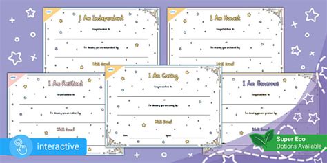 Positive Values Certificates Teacher Made Twinkl
