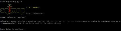 Missing A Mandatory Option Issue 4259 Sqlmapproject Sqlmap GitHub