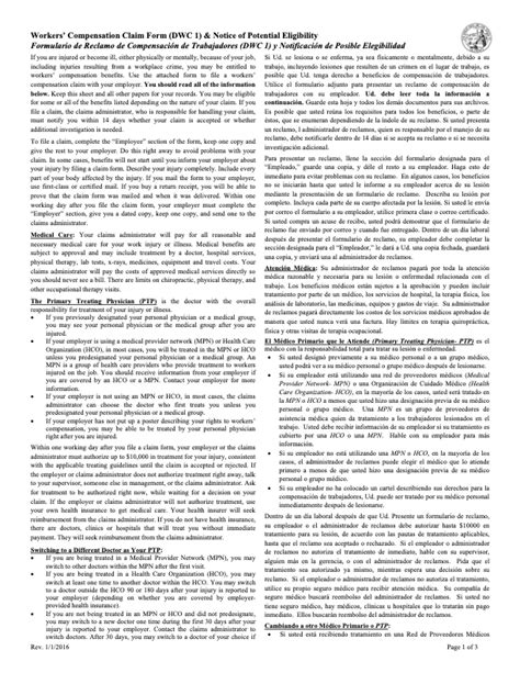 Workers Compensation Claim Form DWC Tuolumne JPA