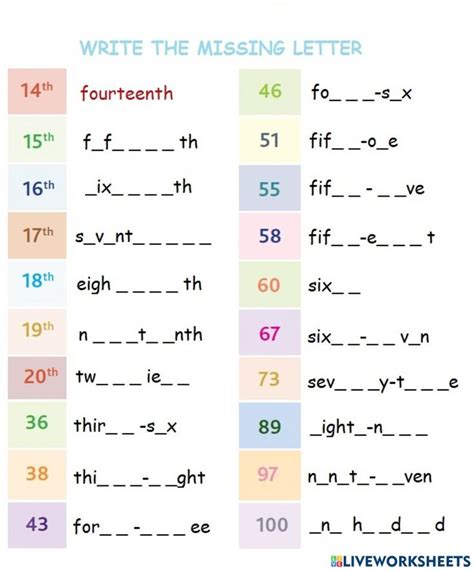 Numbers Online Exercise For A1movers Number Worksheets Online