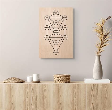 Kabbalah Sefirot Wood Art Hebrew Spiritual T 36 X 24 Sarah