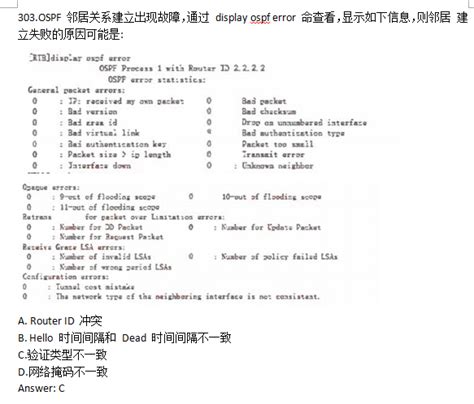 ospf邻居关系建立失败原因 csdn社区