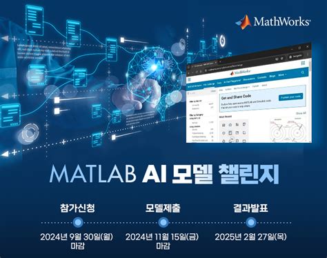 매스웍스 Matlab Ai 모델 챌린지 공모수상 모델은 전 세계 Matlab 사용자들과 공유