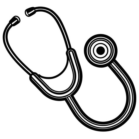 Black And White Illustration Of A Medical Stethoscope Design 67111216