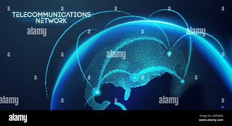 Futuristic Telecommunications Network With Glowing Globe Stock Vector Image And Art Alamy