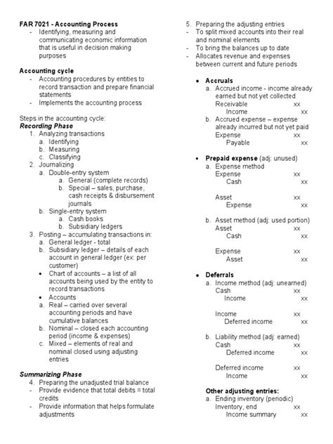Accounting Process Pdf Debits And Credits Expense