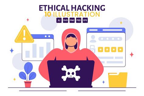10 Cybersecurity Ethical Hacking Illustration