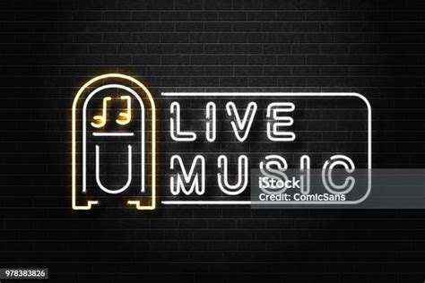 주크박스의 벡터 현실적인 절연된 네온 사인 벽 배경 음악 로고 장식과 취재에 대 한 라이브 음악 Dj와 콘서트의 개념입니다 네온에 대한 스톡 벡터 아트 및 기타 이미지