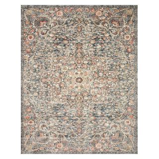 Loloi Ii Saban Sab 02 Traditional Bluespice 53 Round Rug 53 Round