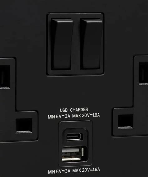 Black Double Socket With USB USB C Dowsing Reynolds