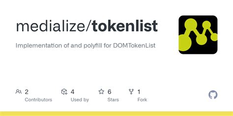 Github Medializetokenlist Implementation Of And Polyfill For Domtokenlist