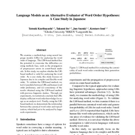 Language Models As An Alternative Evaluator Of Word Order Hypotheses A