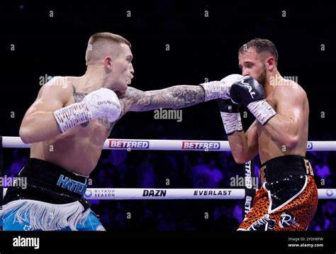 Campbell Hatton Left Lands A Punch On James Flint Right During A